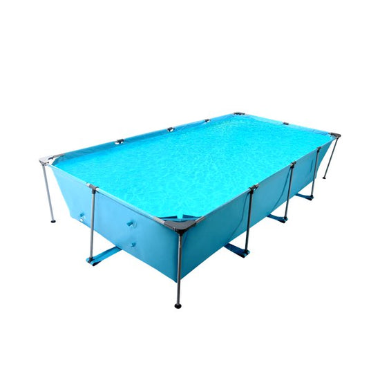 GASKY 15FT Metal Frame Rectangular Frame Swimming Pool Outdoor Backyar ...