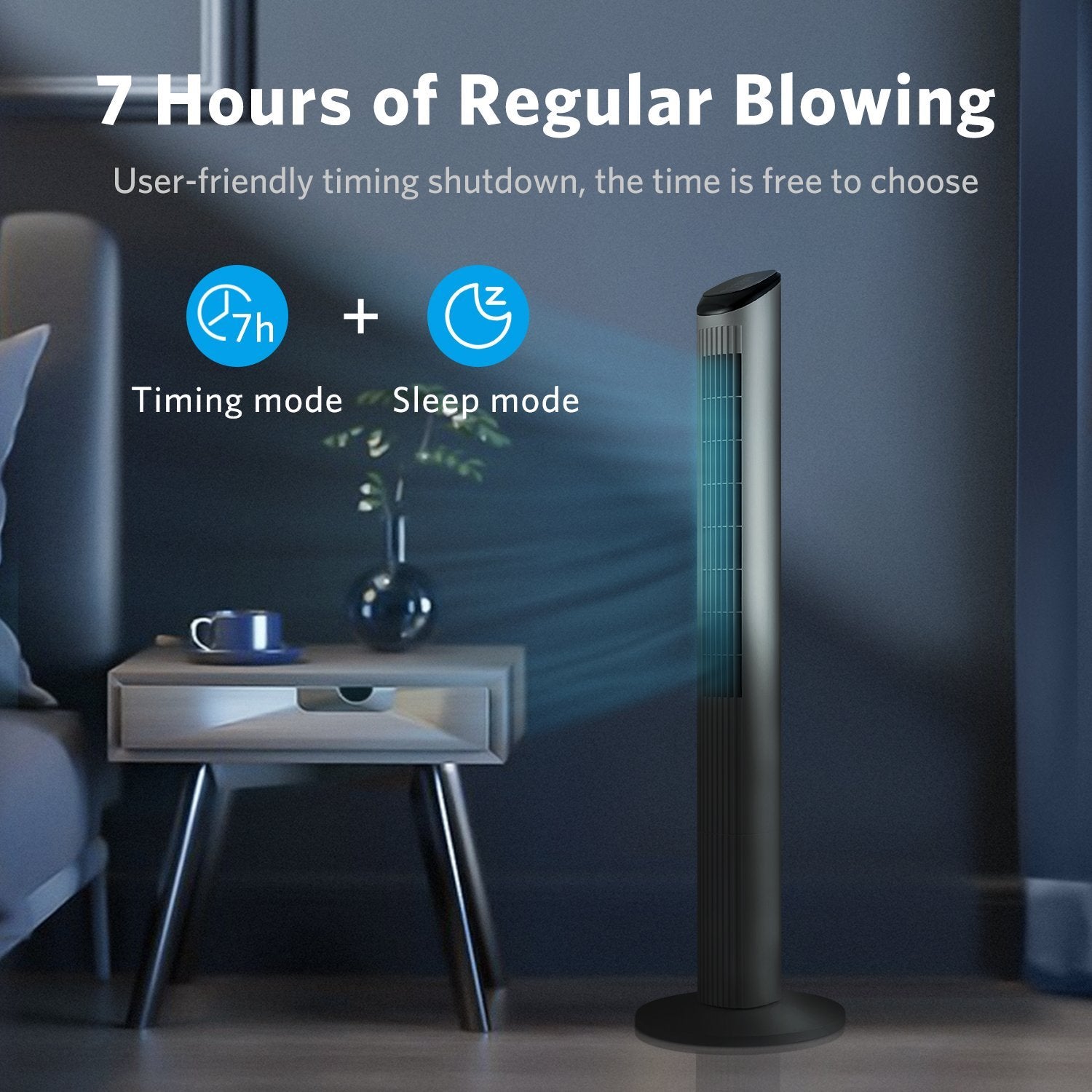 Maxkare 48 Inch Tower Oscillating Fan with Remote Grey – Gasky