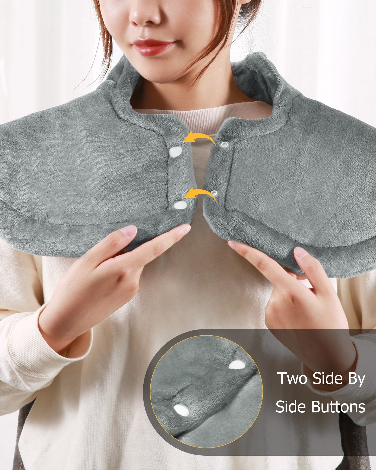 Electric Heating Pad Warm Back Wrap with 4 Levels Temperature Settings ...