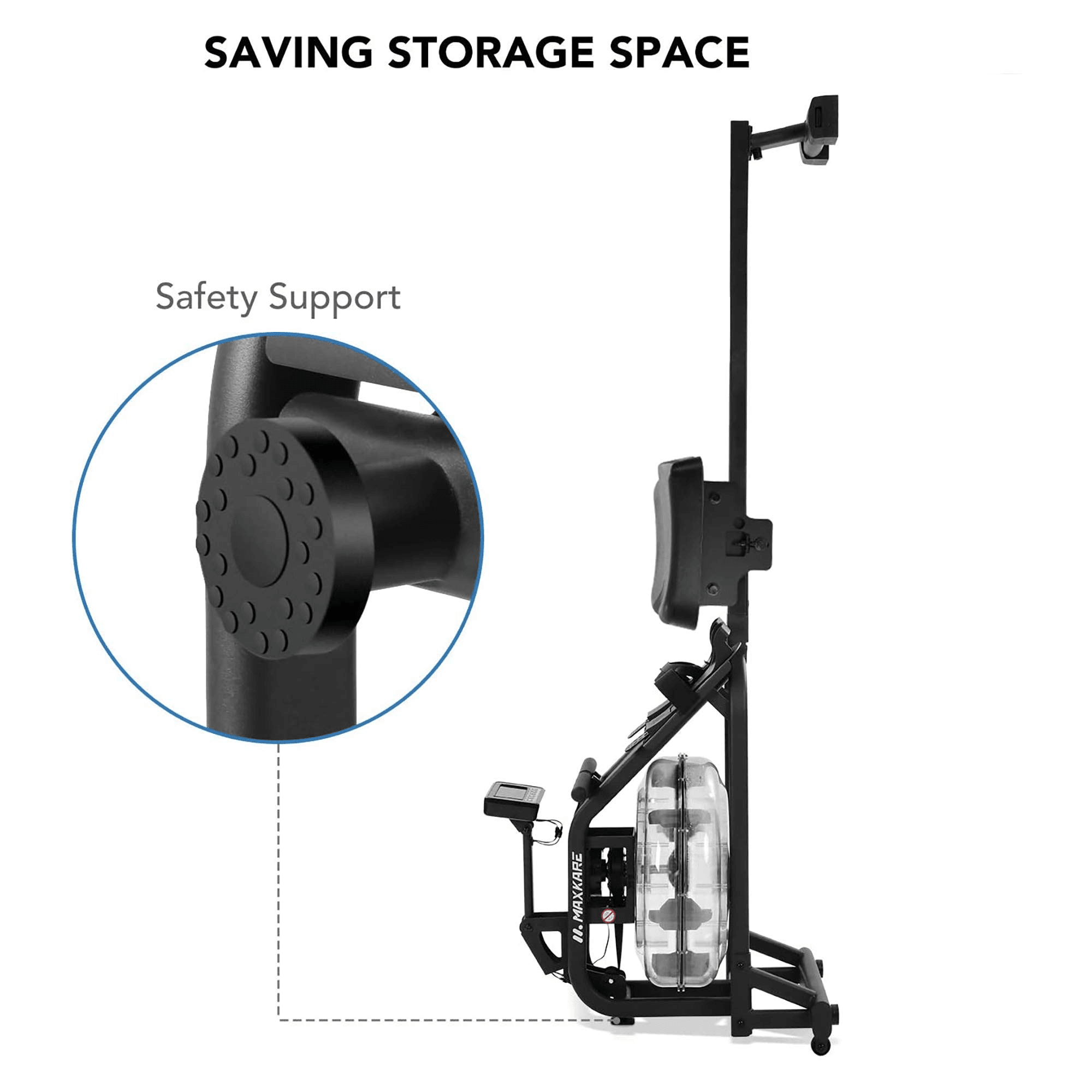 MaxKare Water Rower Rowing Machine Foldable Water Resistance for Home ...