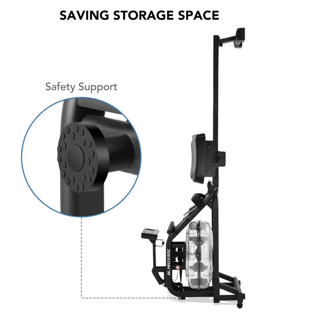 MaxKare Water Rower Rowing Machine Foldable Water Resistance for Home ...